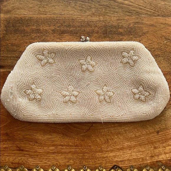Vintage | Bags | Vintage Elegant Cream Beaded Clutch | Poshmark
